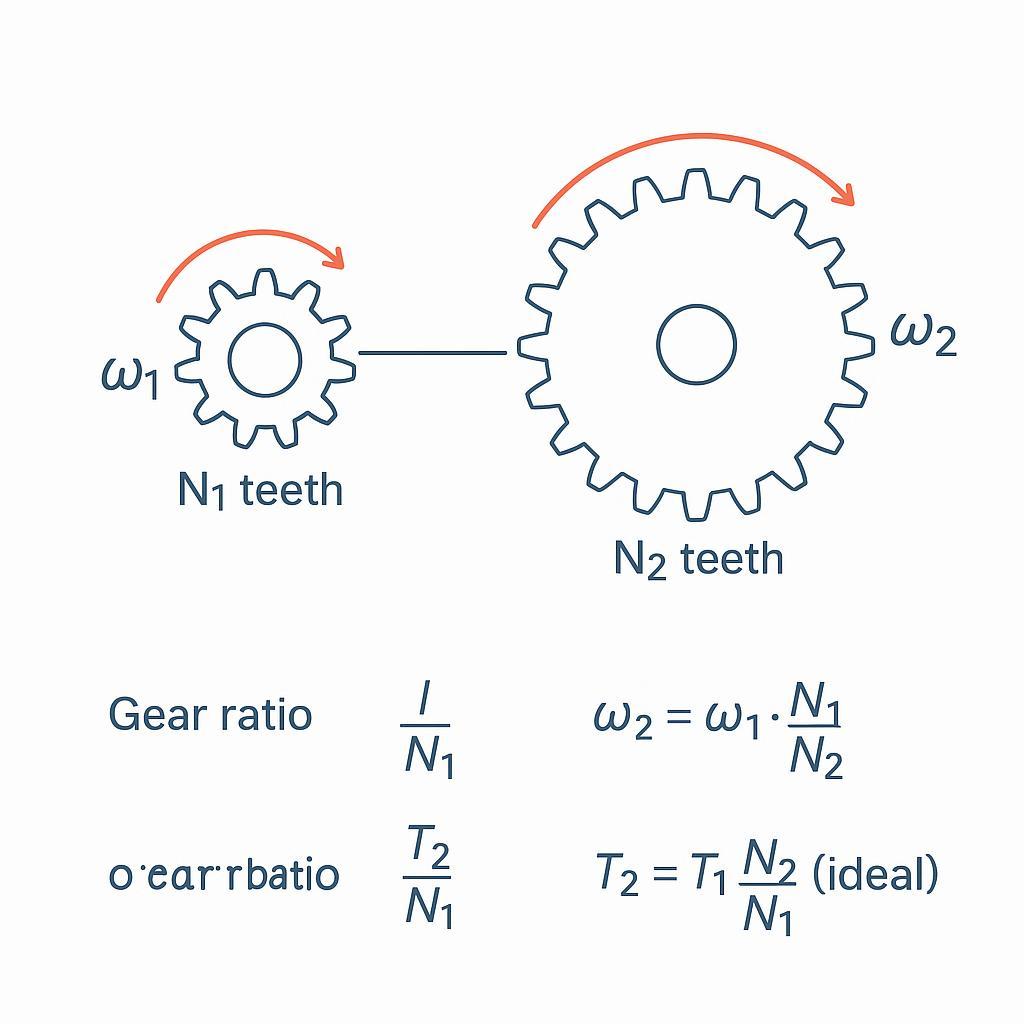 Small Gear Drives Large Gear: How Torque Increases & Speed Decreases ...